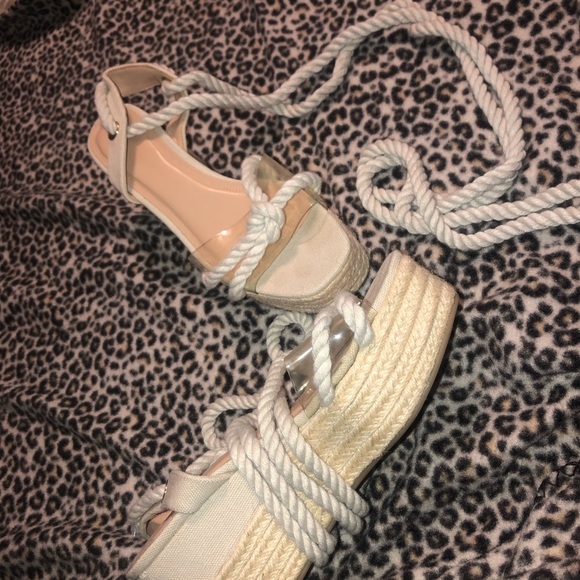 JustFab | Shoes | Justfab Platform Sandal Wrap Shoe | Poshmark